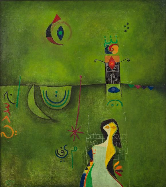 Bonhams : Dia Azzawi (Iraq, born 1939) You Dwell Inside Me