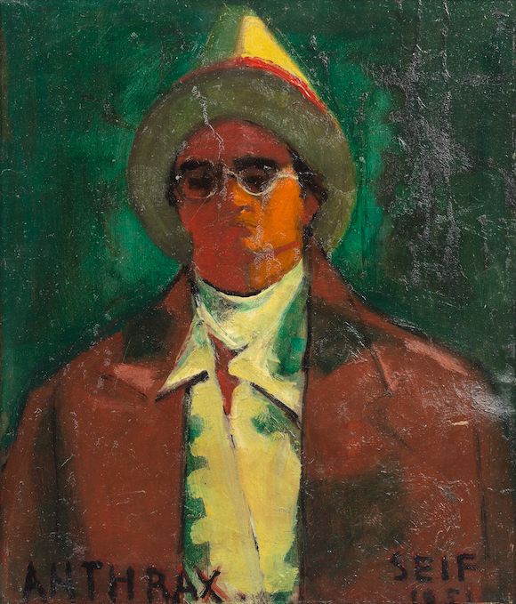 Bonhams : Seif Wanly (Egypt, 1906-1979) Self-Portrait in Anthrax