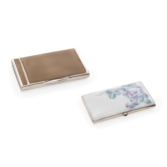 Bonhams : Two continental silver and guilloche enamel cigarette cases ...