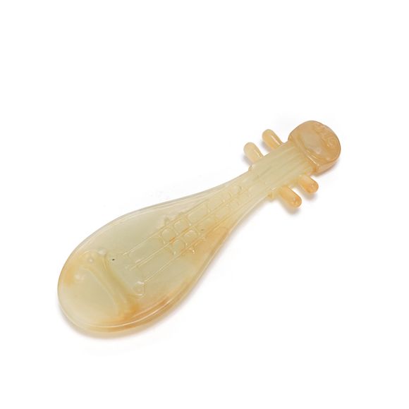 Bonhams : A PALE GREEN JADE LUTE, PIPA 20th century