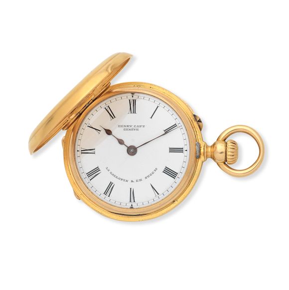 Bonhams : Henry Capt, Genève. An 18K gold diamond set keyless wind half ...