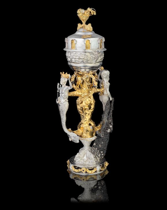 Bonhams : A unique hand raised silver and gilt 'Poseidon Loving Cup ...