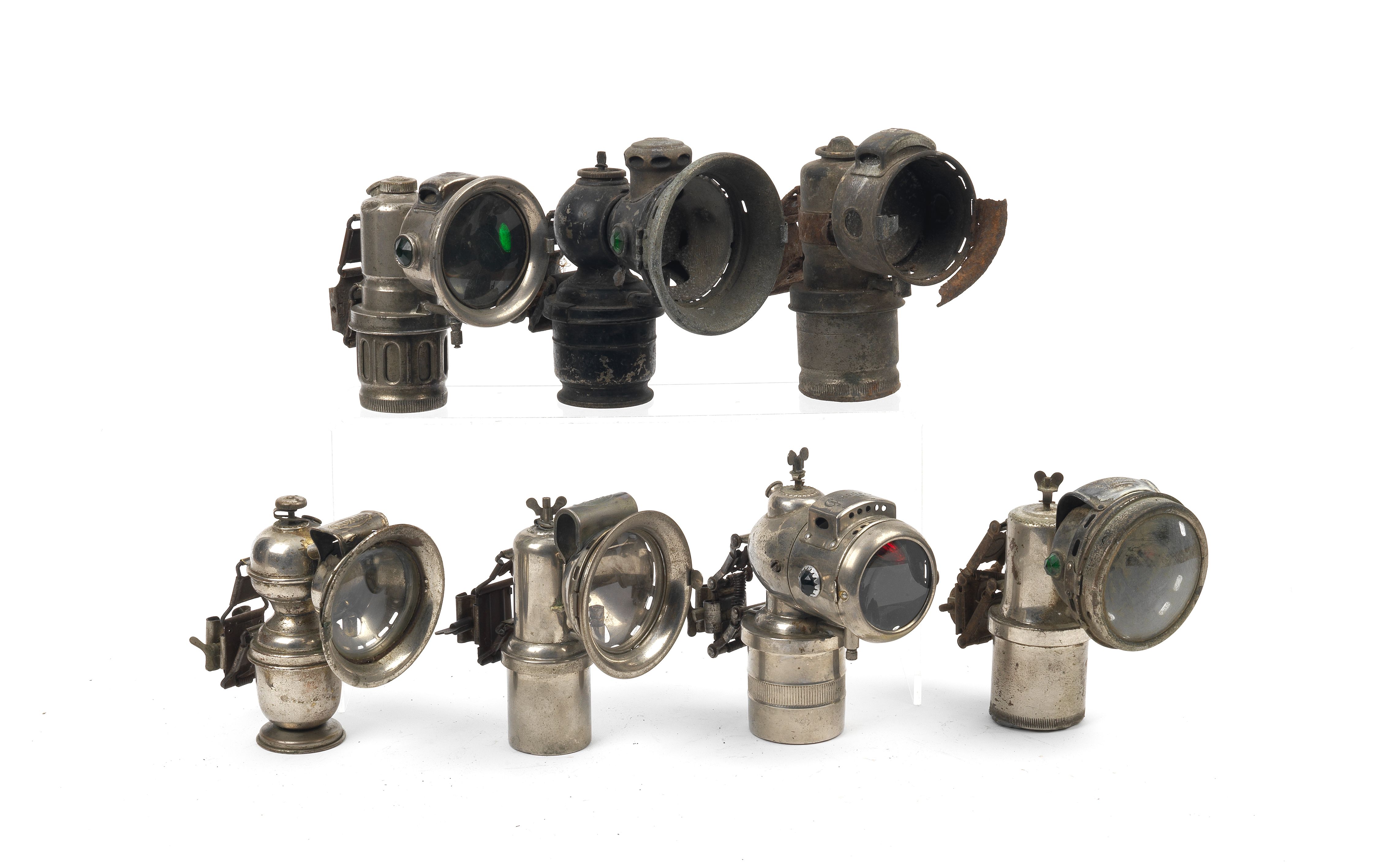 Bonhams Cars : Seven acetylene early cycle lamps, ((7))