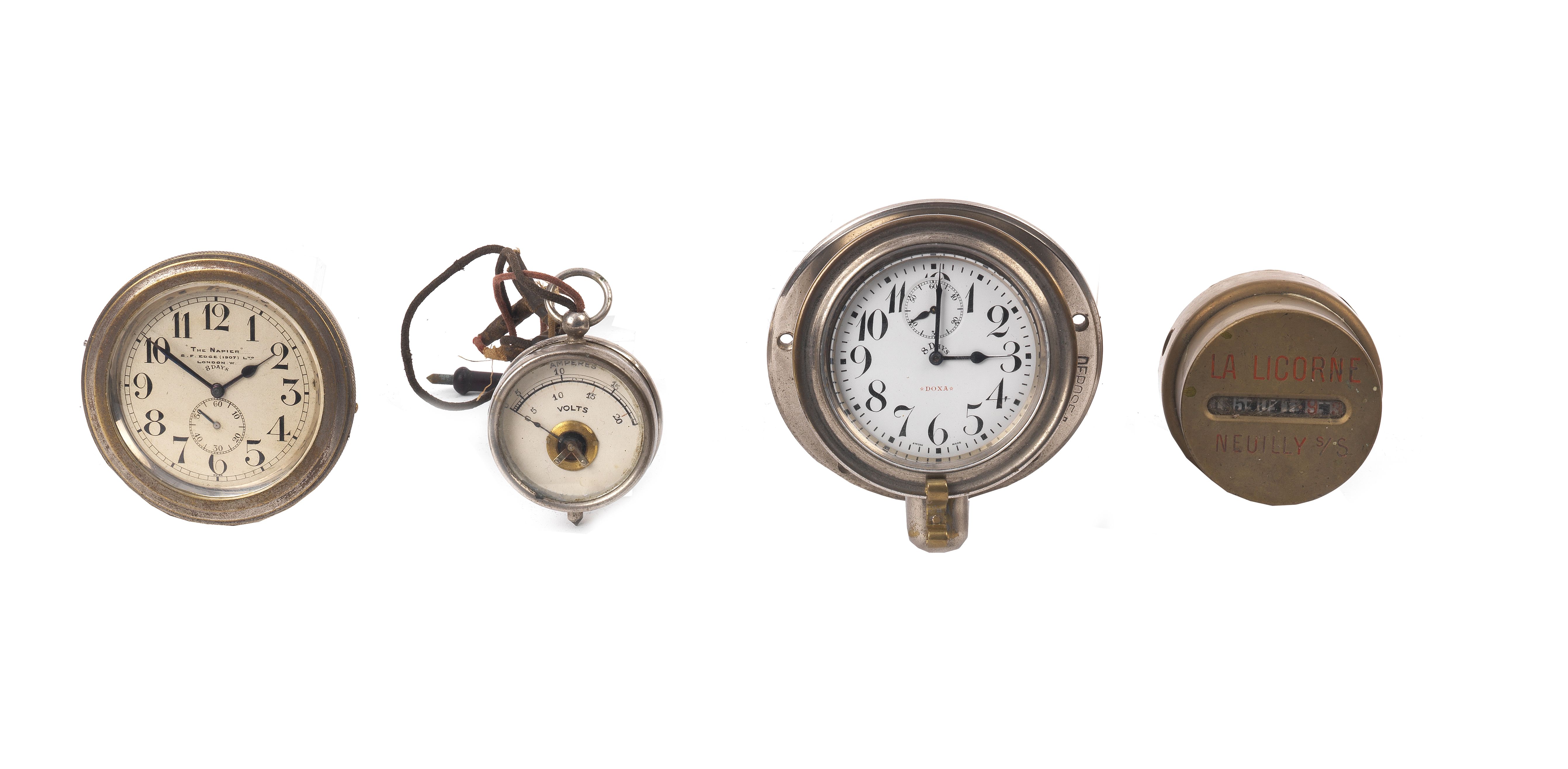 Bonhams Cars : A 'The Napier' 8-day car clock, dated 1907, and other ...