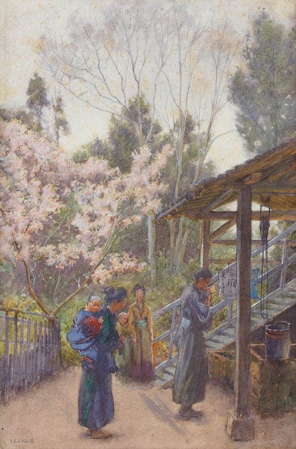 Bonhams : Alfred Edward Emslie, ARWS (British, 1848-1918) Figures by a ...