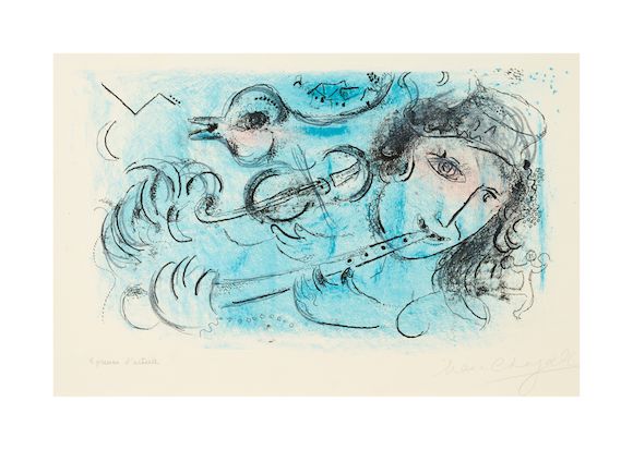 Bonhams Cornette de Saint Cyr : MARC CHAGALL (1887-1985) Le joueur de ...