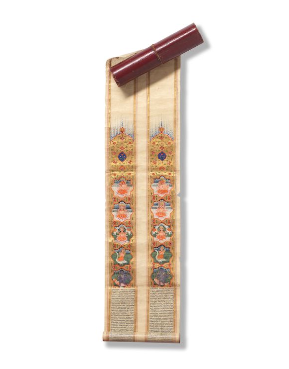 Bonhams : An illuminated Hindu religious manuscript in scroll form ...