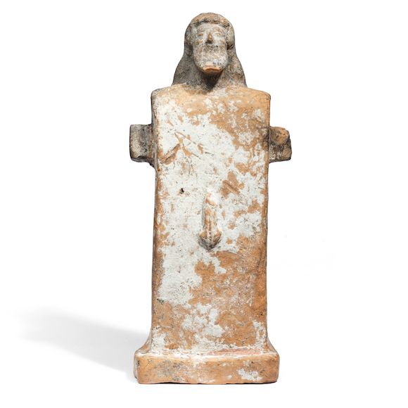 Bonhams : A Greek terracotta ithyphallic herm of Hermes