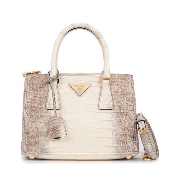 Bonhams : Prada: a Matte Himalaya Crocodile Small Galleria Double Zip ...