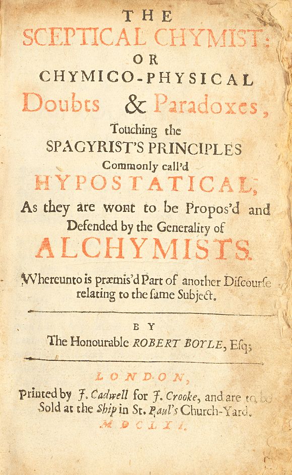 Bonhams : BOYLE (ROBERT) The Sceptical Chymist: or Chymico-Physical ...