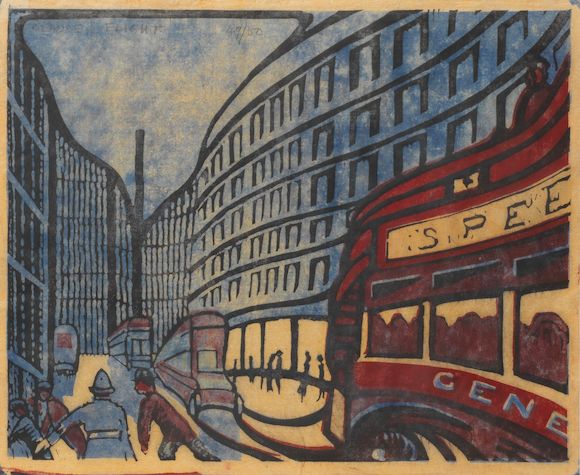 Bonhams : Claude Flight (British, 1881-1955) Speed Linocut printed in ...