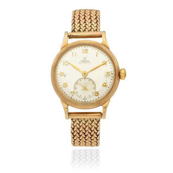 Bonhams : Omega. A 9K gold bumper automatic bracelet watch Ref: 12308 ...