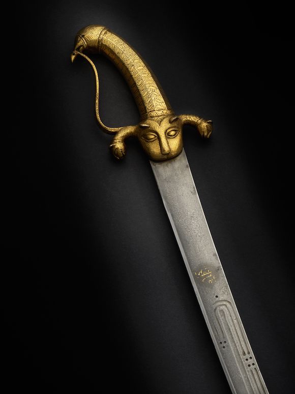 Bonhams : A gilt-copper hilted steel sword from the armoury of Tipu ...