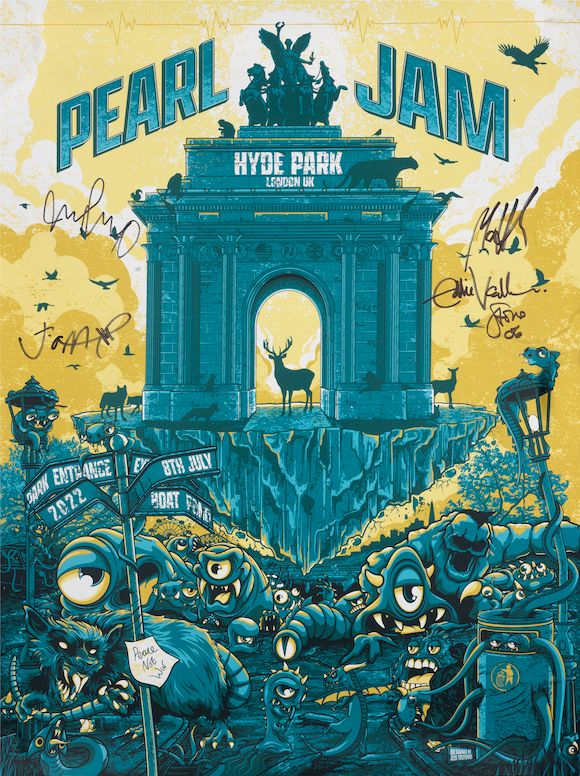 Bonhams : Pearl Jam: An Autographed Hyde Park Concert Poster, 2022,