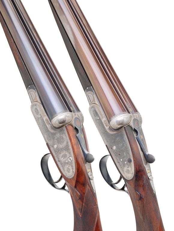 Bonhams : A pair of 12-bore single-trigger assisted-opening sidelock ...