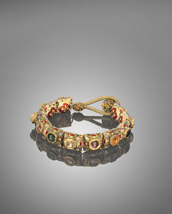 Bonhams : A gem-set enamelled gold armlet from the collection of ...