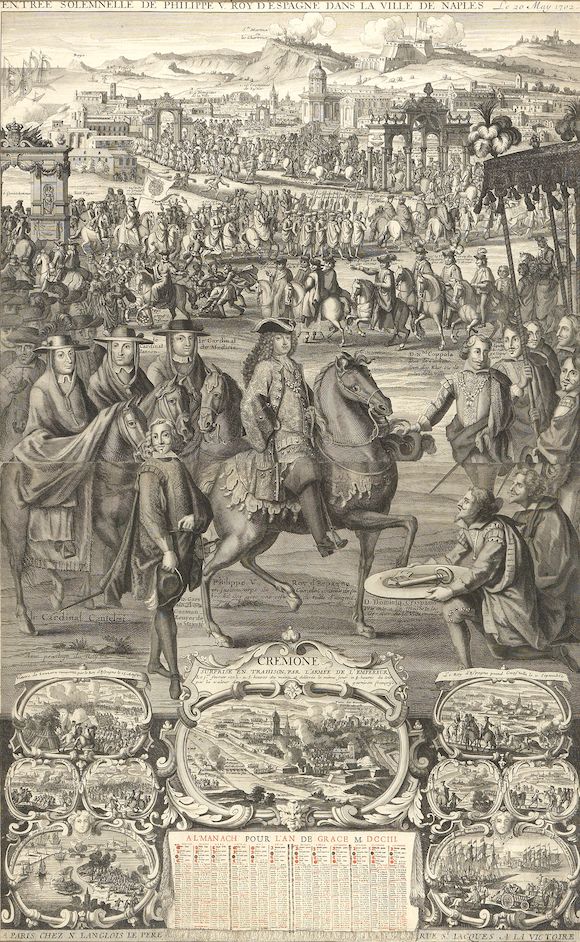 Bonhams : Nicolas Langlois (French, 1640-1703) Entrée solennelle de Philippe V Roi d'Espagne ...