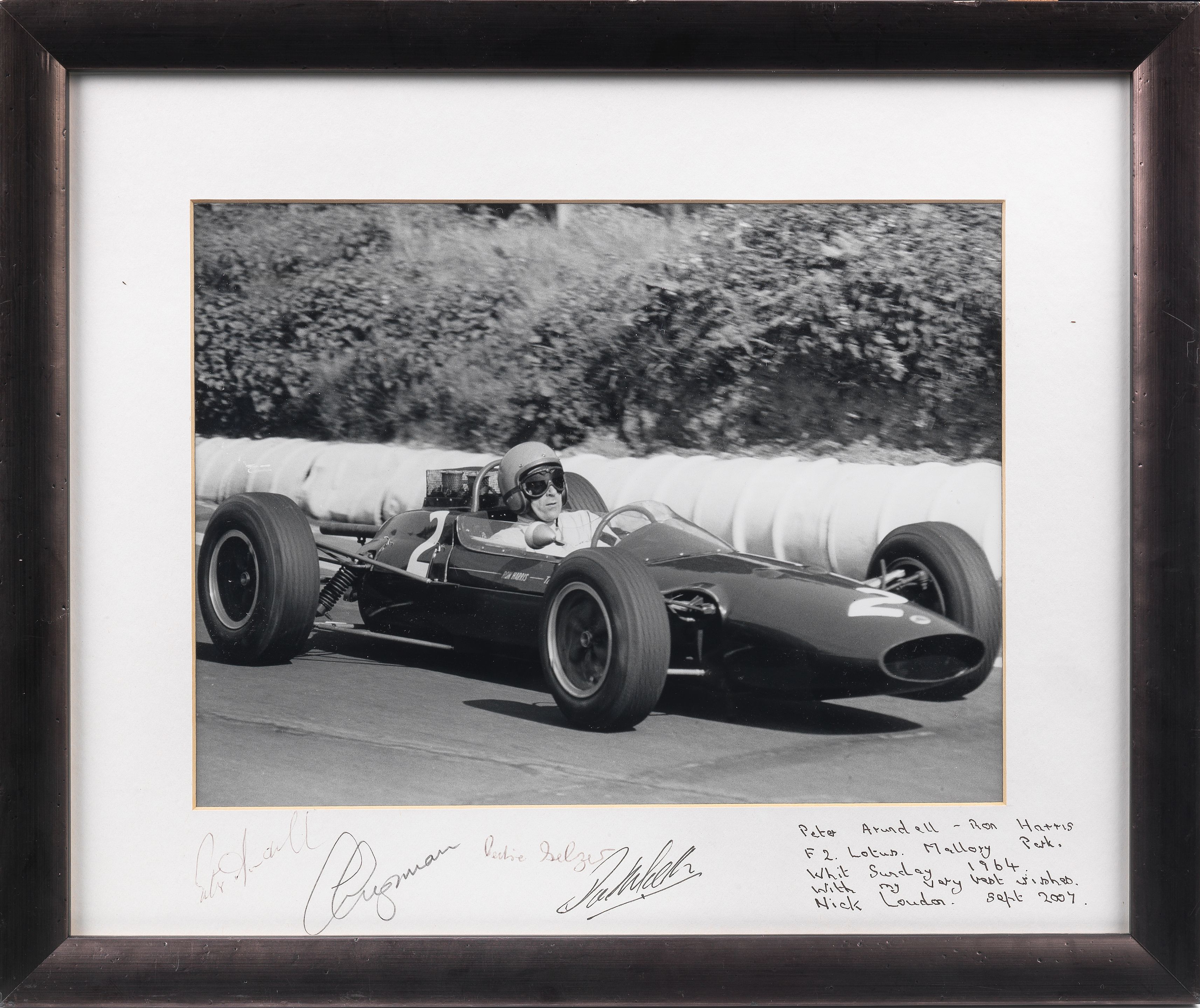 Bonhams Cars : A framed photograph of Peter Arundell driving the Lotus ...