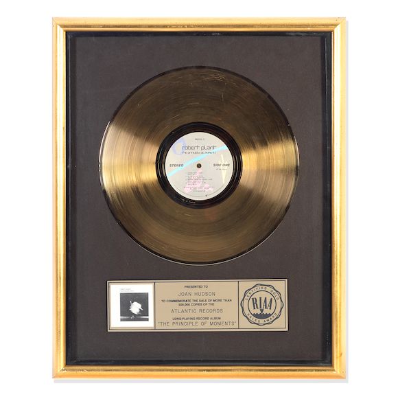 Bonhams : Robert Plant: A RIAA 'Gold' Disc Award For The Album The ...