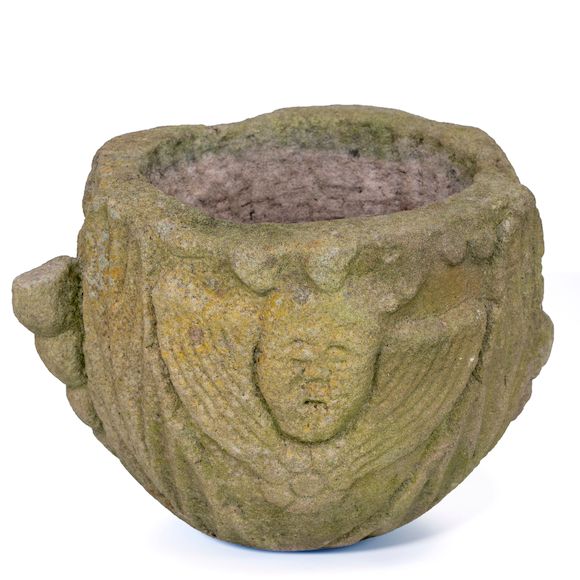 Bonhams : An early Irish carved granite font with provenance to the ...