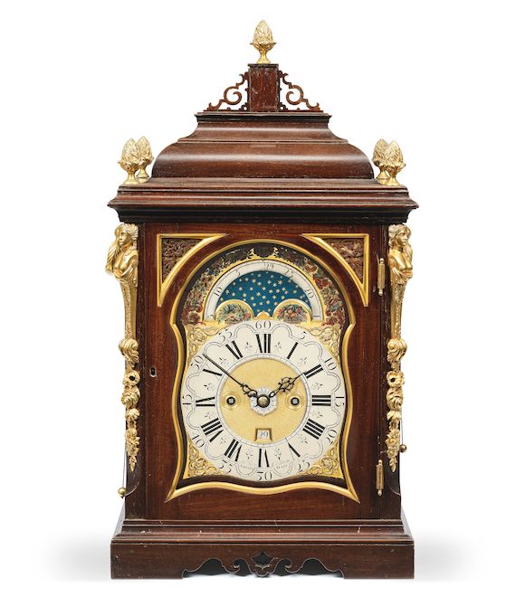Bonhams : A Dutch table clock with moonphase, alarm and Dutch-striking ...