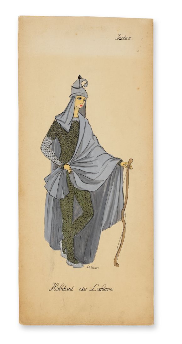 Bonhams : A costume design, Habitant de Lahore, depicting an actor ...