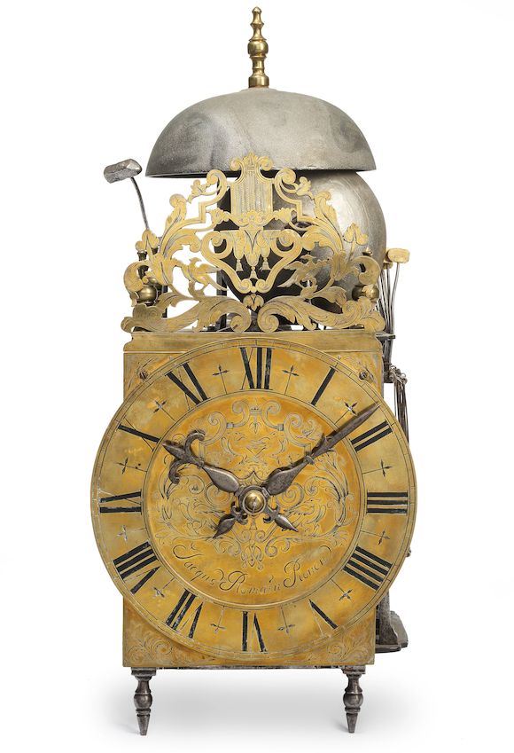 Bonhams : A rare 18th century French musical lantern clock Jacqus ...