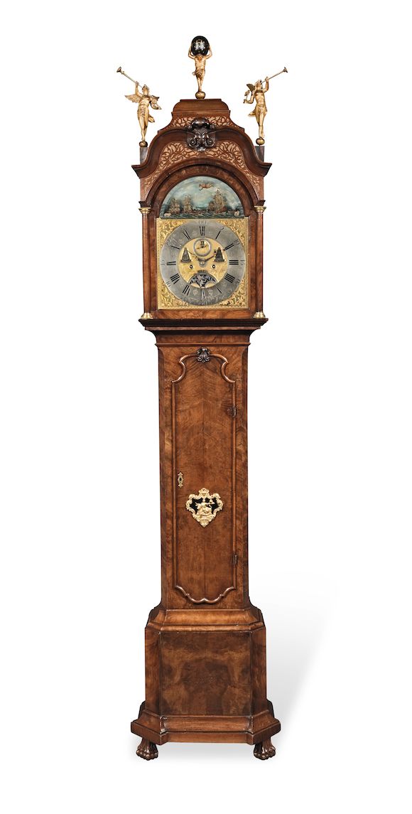 Bonhams : An impressive mid 18th century Dutch walnut quarter striking ...