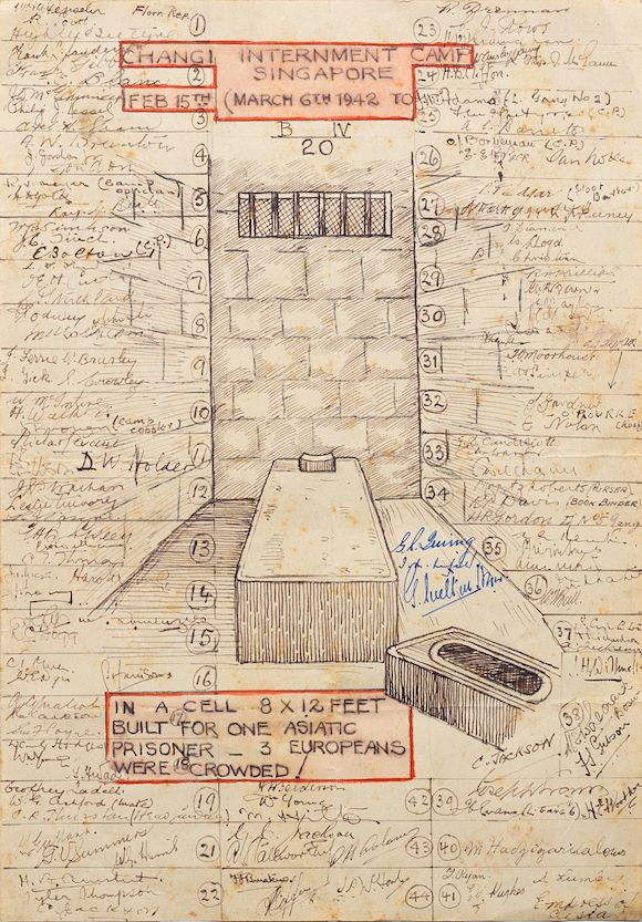 Bonhams : WORLD WAR II - CHANGI INTERNMENT CAMP "Changi Interment Camp ...