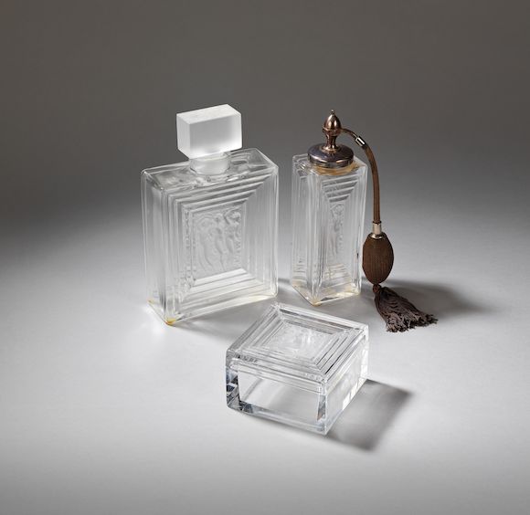 Bonhams : René Lalique (French, 1860-1945) Set of three 'Duncan ...