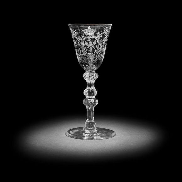 Bonhams : A fine and rare Dutch stipple-engraved Royal armorial light ...