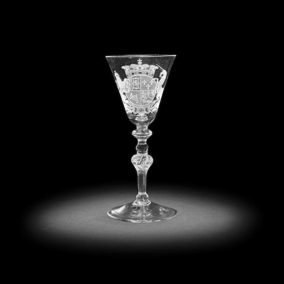 Bonhams A Fine Dutch Engraved Royal Armorial Light Baluster Wine