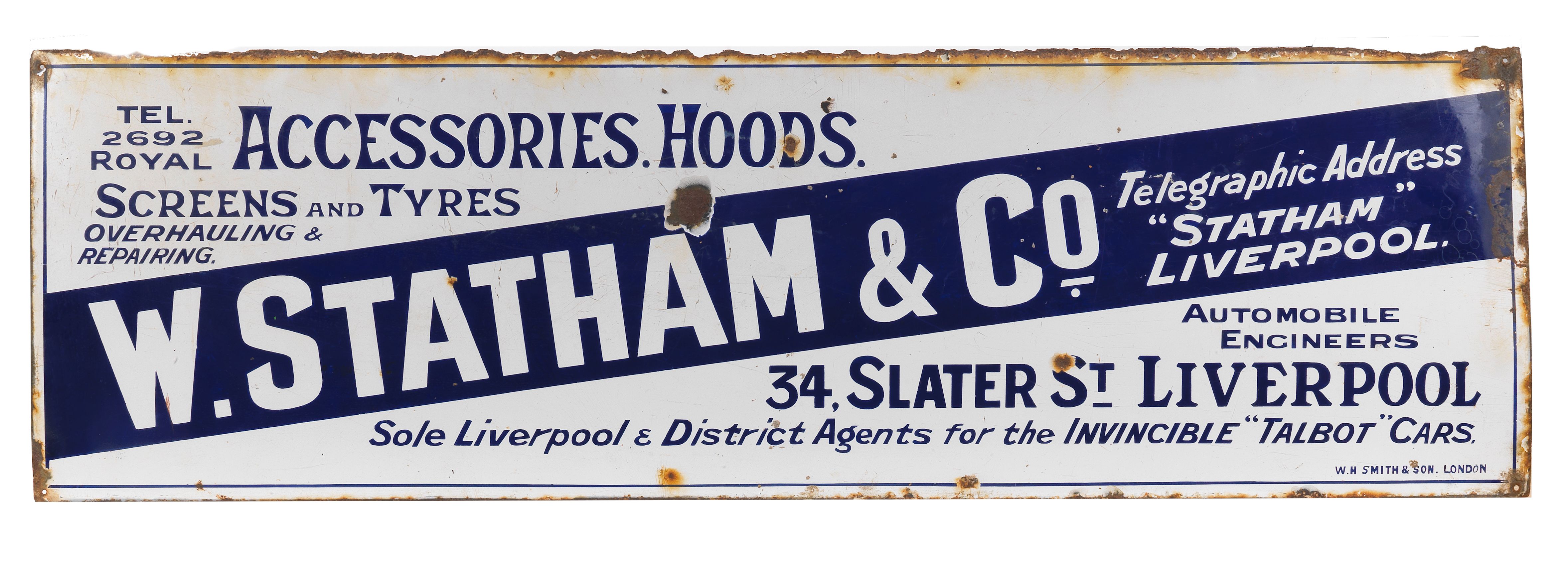 Bonhams Cars : A W. Statham & Co 'Sole Liverpool & Disctrict Agents for ...