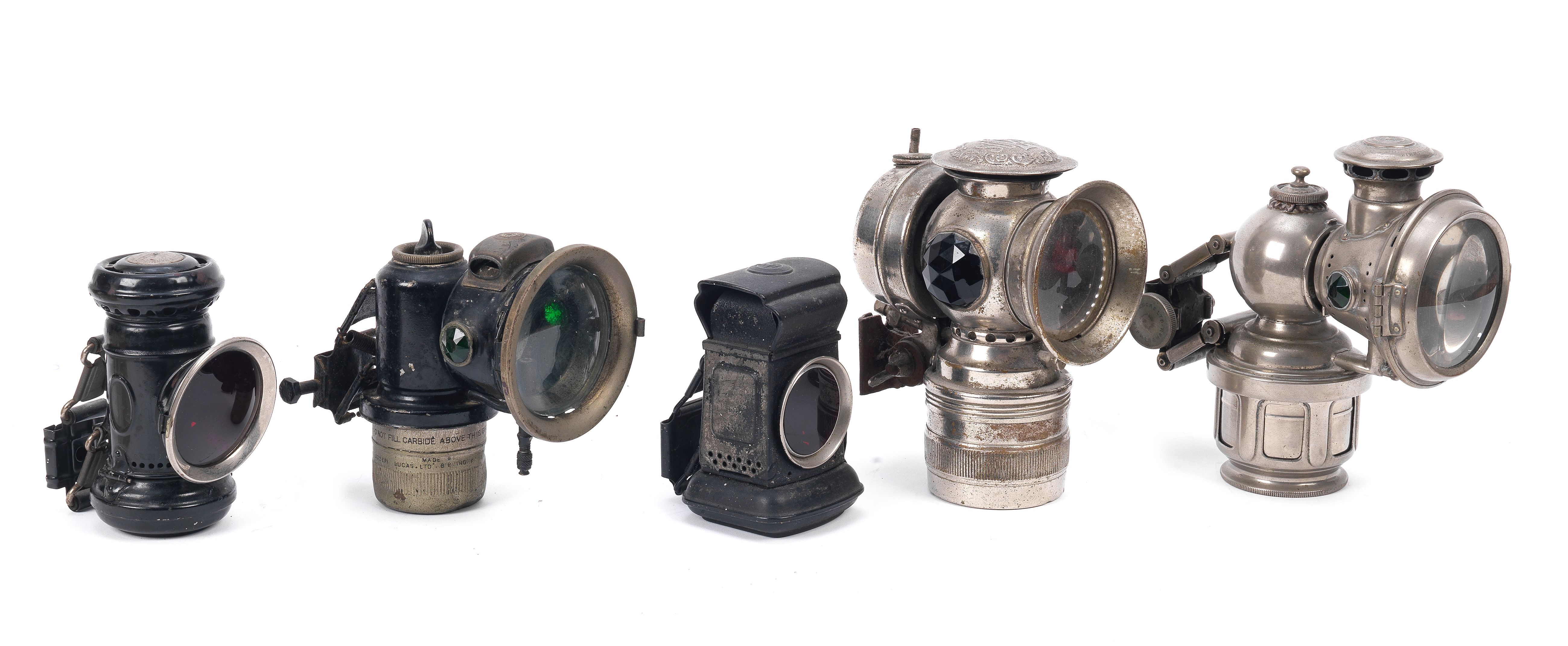 Bonhams Cars : Five early cycle lamps, ((5))