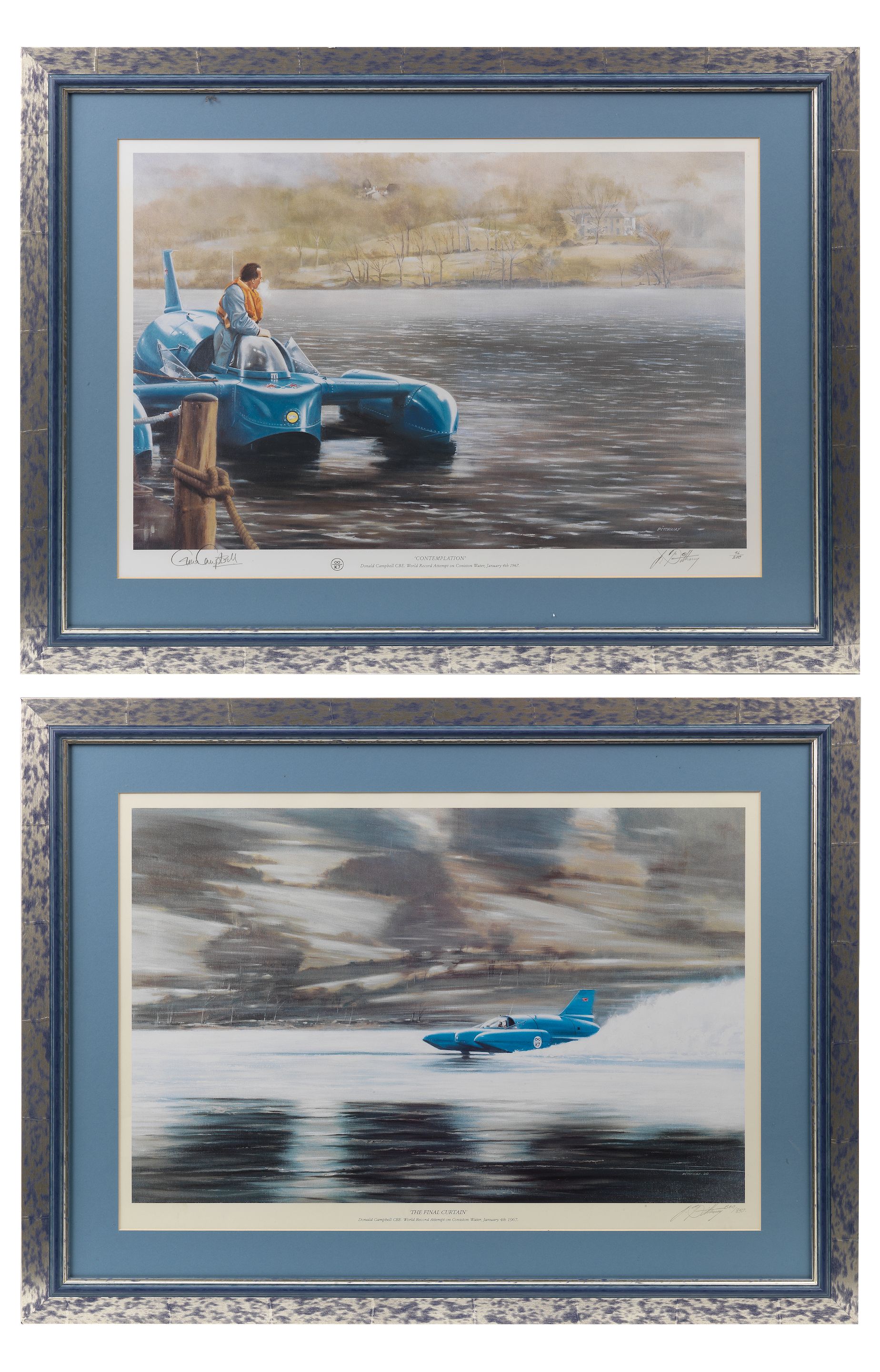 Bonhams Cars : Two framed limited edition Donald Campbell Bluebird K7 ...