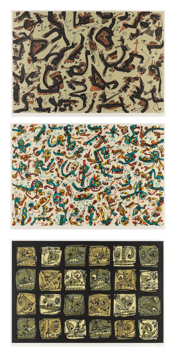 Bonhams : Antonio Saura (Spanish, 1930-1998) Three Plates, from Serie ...