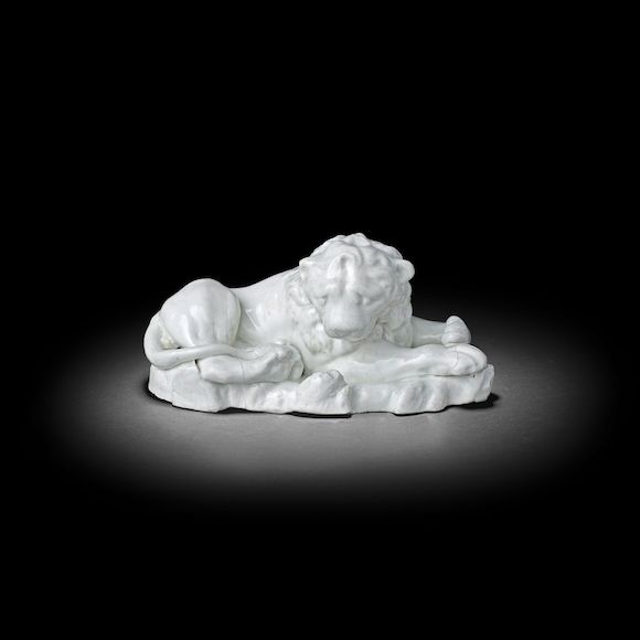 Bonhams : A large Bow model of a lion, circa 1750