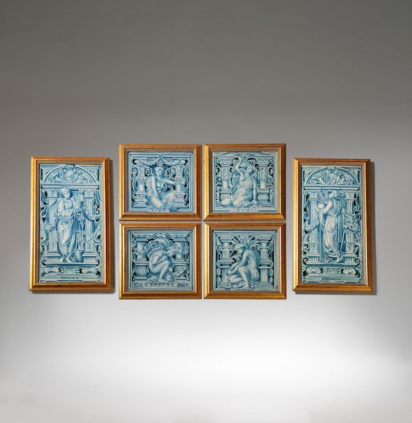 Bonhams : W.B SIMPSON & SONS (FOUNDED 1833) Set of six figurative tiles ...