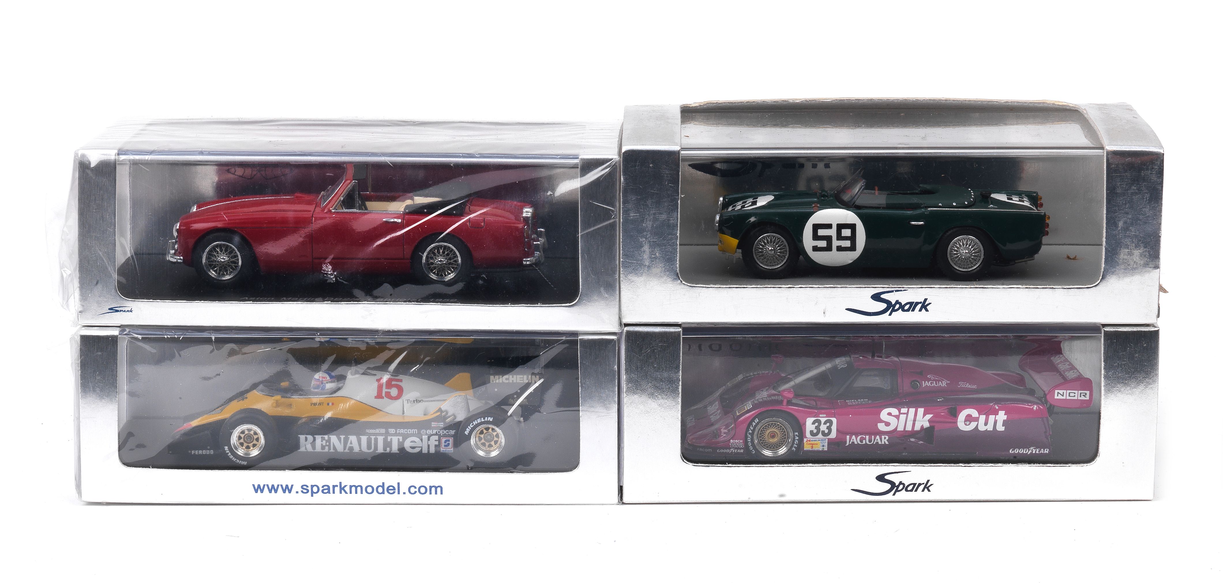 Bonhams Cars : Four boxed 1:43 scale car models by Spark Models, ((4))