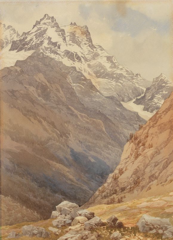 Bonhams : George Strahan (British, 1839-1913) The Gagangir Gorge, near ...