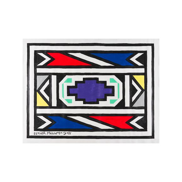 Bonhams Cornette de Saint Cyr : Esther Mahlangu (Afrique du Sud, née en 1935) Sans titre