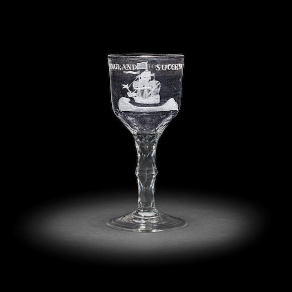 Bonhams A Very Rare Engraved Facet Stem Goblet Circa 1775