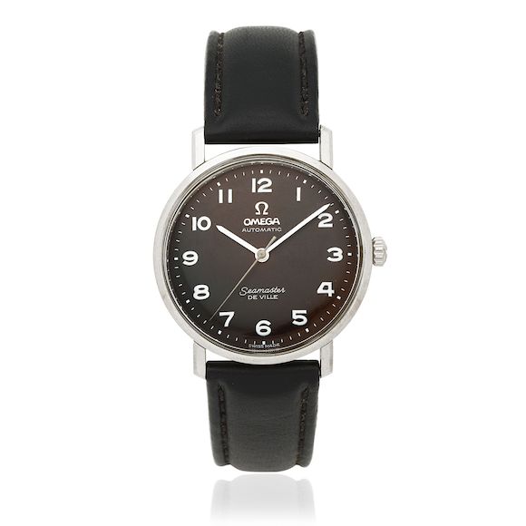 Bonhams : Omega. A stainless steel automatic wristwatch with ...