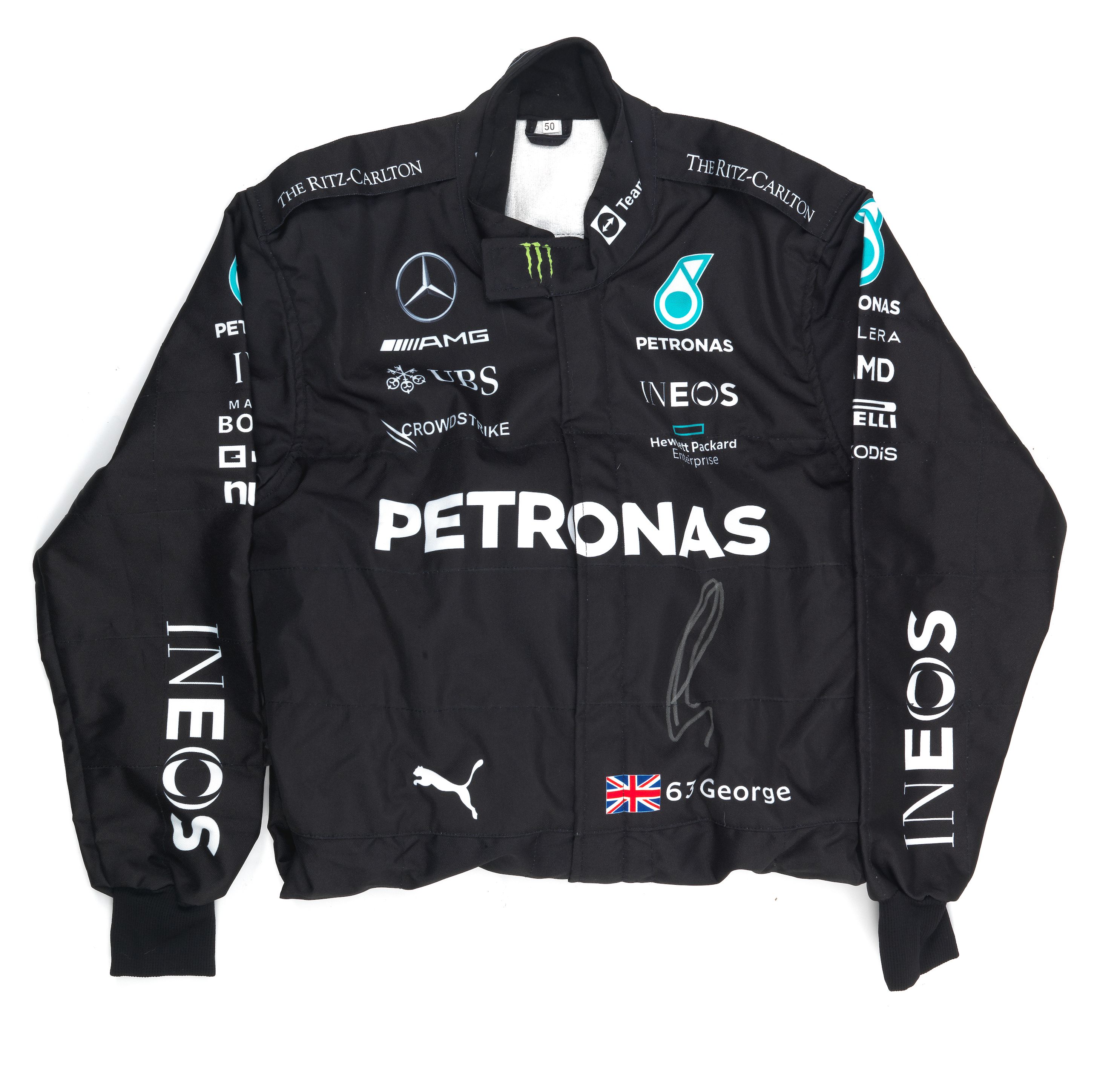 Bonhams Cars : A signed replica George Russell race suit, ((2))