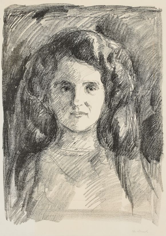 Bonhams : Edvard Munch (Norwegian, 1863-1944) Portrait of a Woman ...