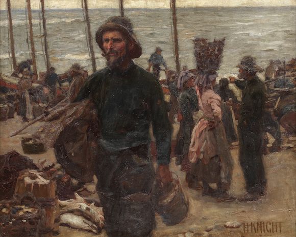 Bonhams : Harold Knight, RA, ROI, RP (British, 1874-1961) Fishermen ...