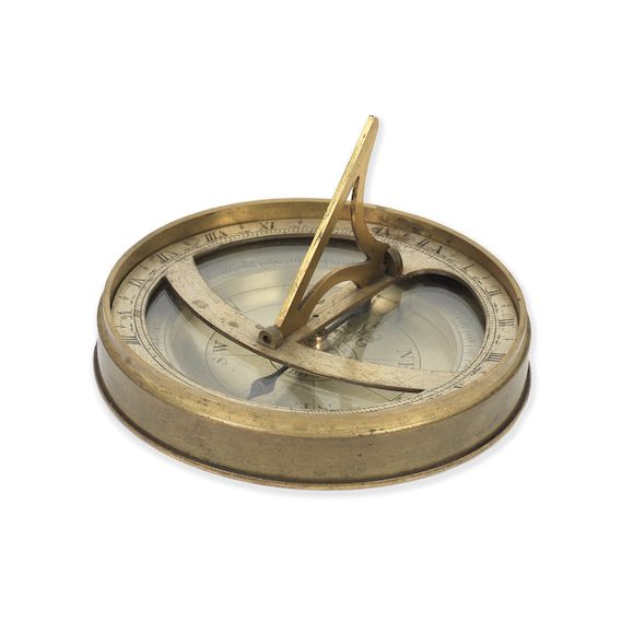 Bonhams : A James Search brass compass sundial, English, circa 1775,