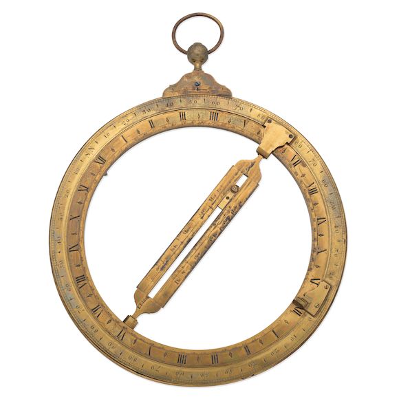 Bonhams : A large Thomas Blunt brass universal equinoctial ring dial ...