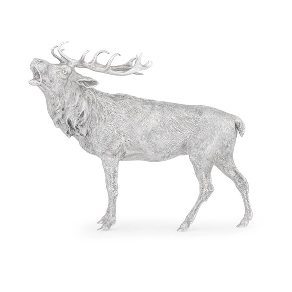 Bonhams : A large silver model of an 'Imperial' stag James R Biggins ...