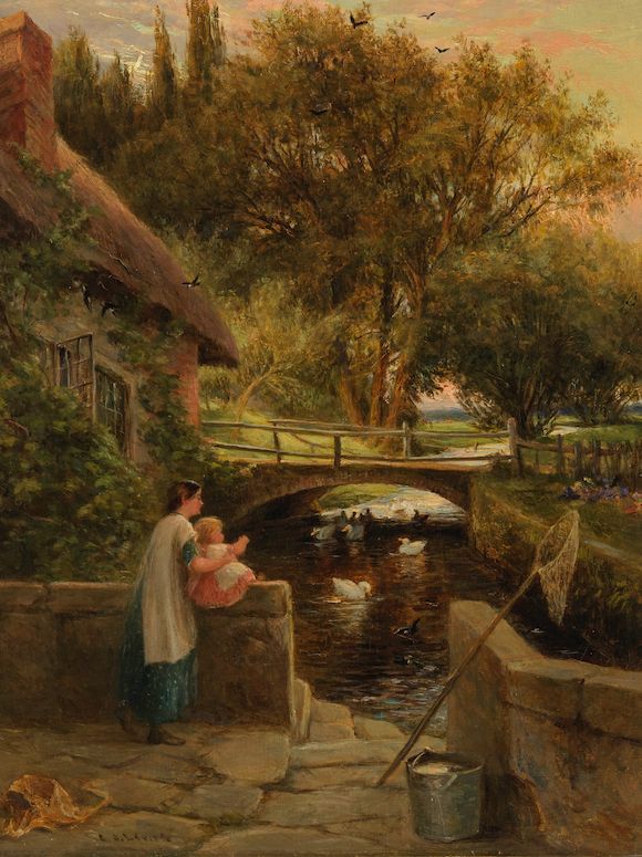 Bonhams : Charles James Lewis, RI (British, 1830-1892) Waiting for father
